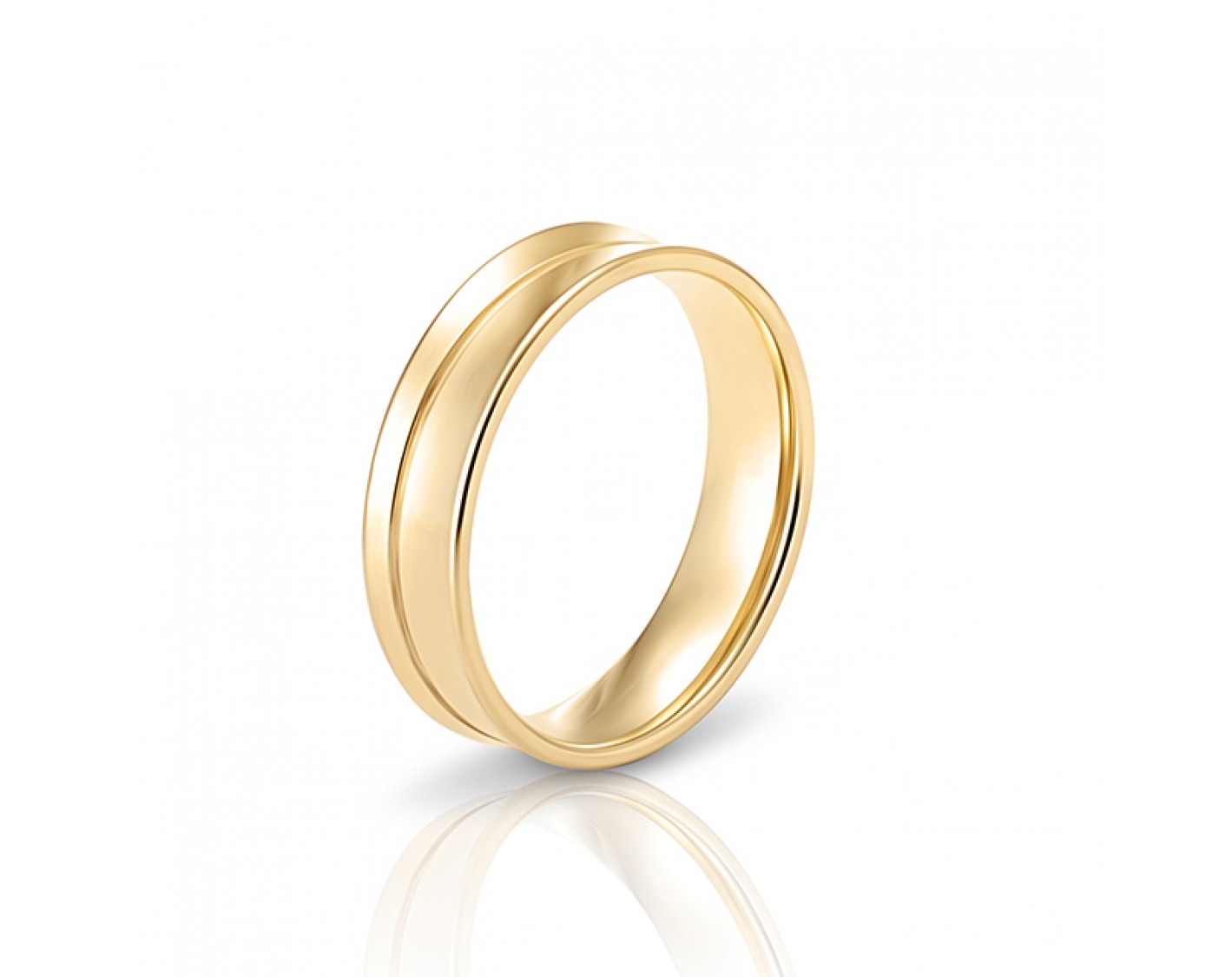 18K YELLOW GOLD 5,5MM WEDDING BAND WITH AN INLAY